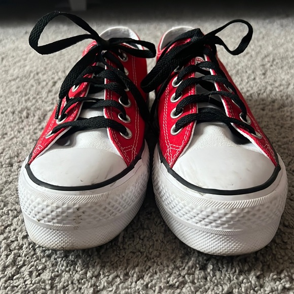 Converse | Shoes | Red And White Converse Sneakers | Poshmark